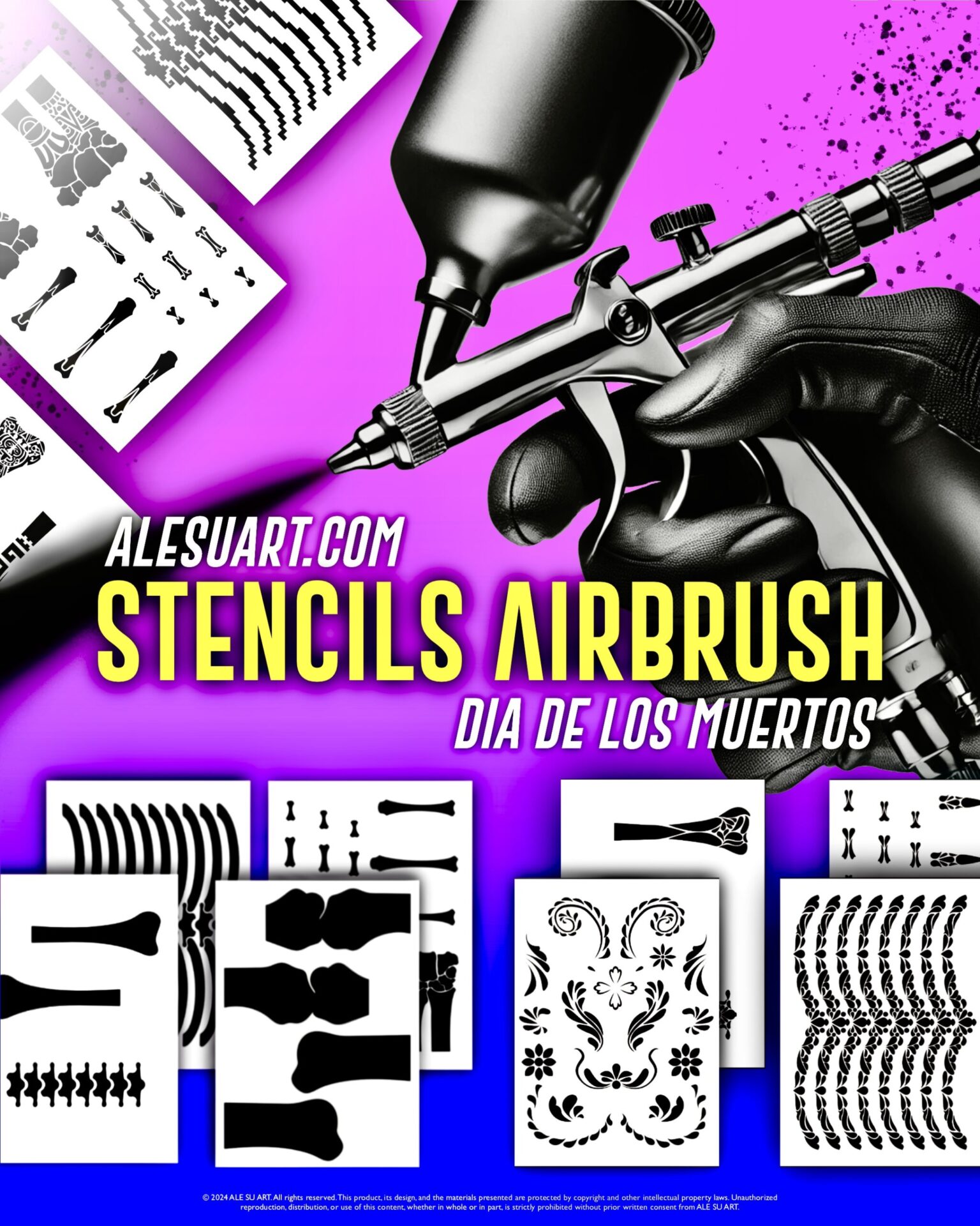 Aztec & Talavera Airbrush Stencil Kits | ALE SU ART - Ale Su Art